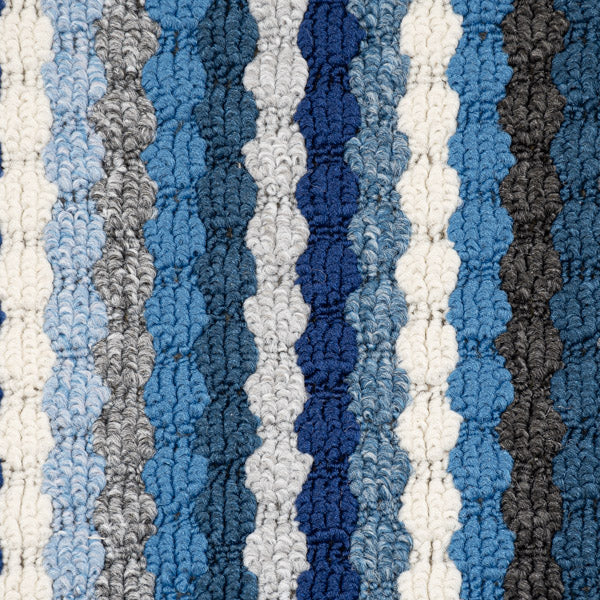 Blue 6936 Multi Stripe Loop Carpet | Patterned Loop Carpet | Online Carpets