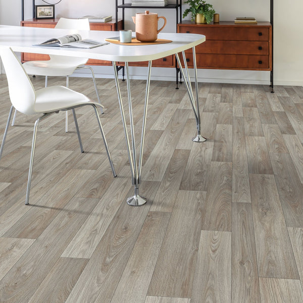 Presto Grey Wood Vinyl Flooring | Buy Wood Effect Lino | OnlineCarpets ...