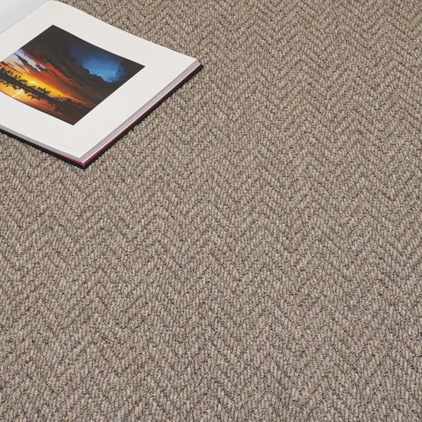 Greige Andes Herringbone Carpet | Patterned Carpets | Online Carpets