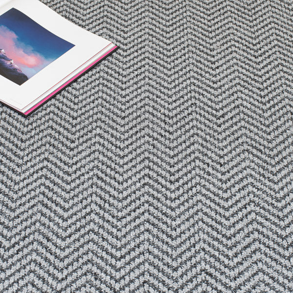 Grey Chile Herringbone Carpet | Loop Pile Carpet | Online Carpets
