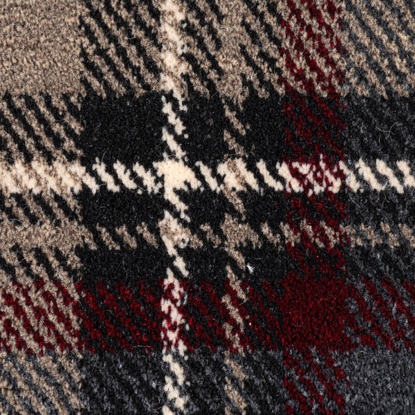 Grey Red ZAZ2 Midas Tartan Wilton Carpet | Woven Back | Online Carpets
