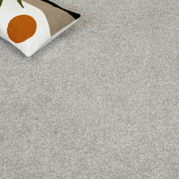 Ivory Grey Alhambra Saxony Carpet | Polyester Carpet | Online Carpets