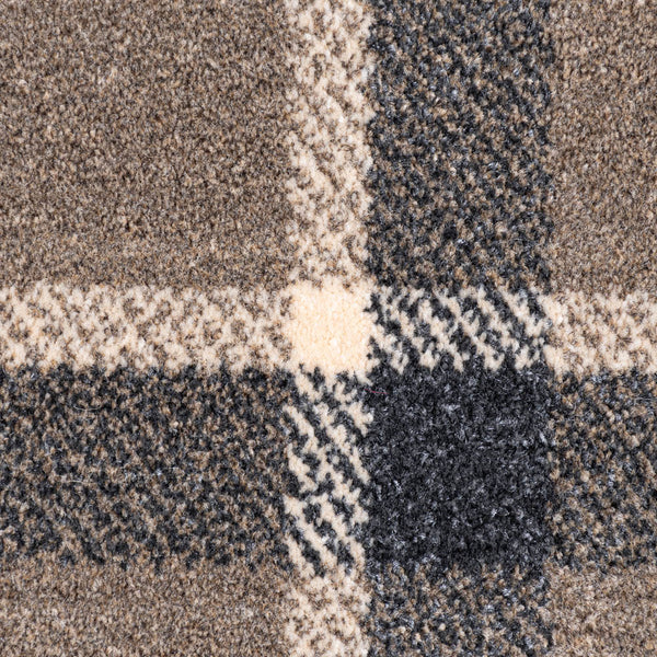 Mink Grey T33 Midas Tartan Wilton Carpet | Woven Back | Online Carpets