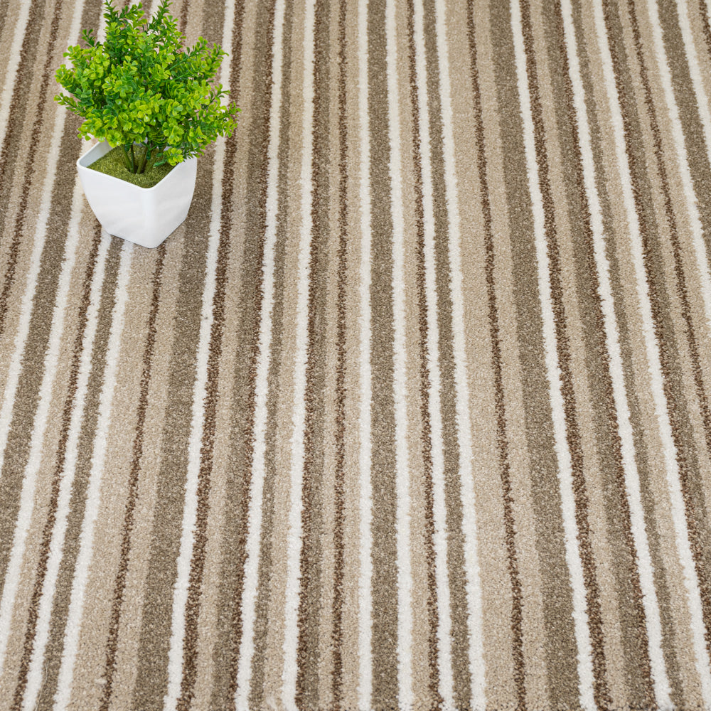 Natural Stripe Keswick Twist Carpet | Twist Carpets | Online Carpets