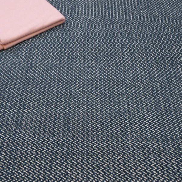 Navy Blue Abstract Castle Carpet | Patterned Carpets | Online Carpets