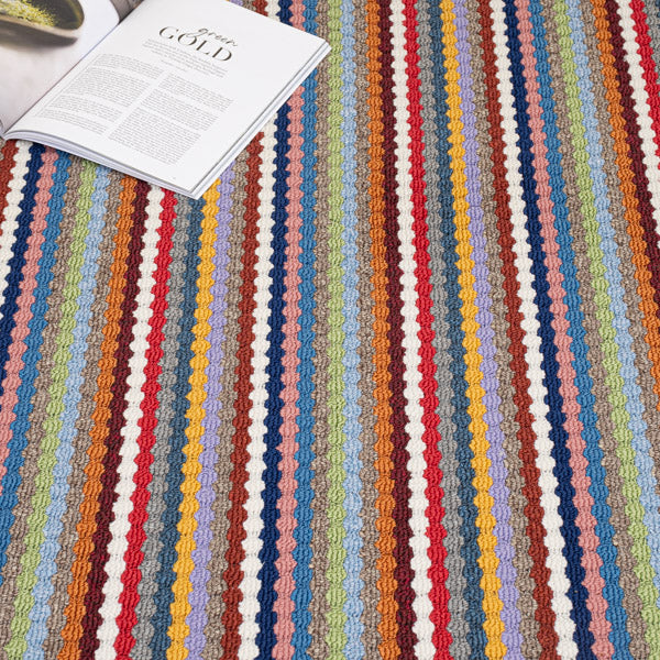 Rainbow Multi Stripe Loop Carpet | Loop Carpets | Online Carpets