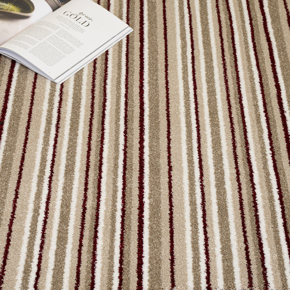 Red Stripe Keswick Twist Carpet | Twist Carpets | Online Carpets
