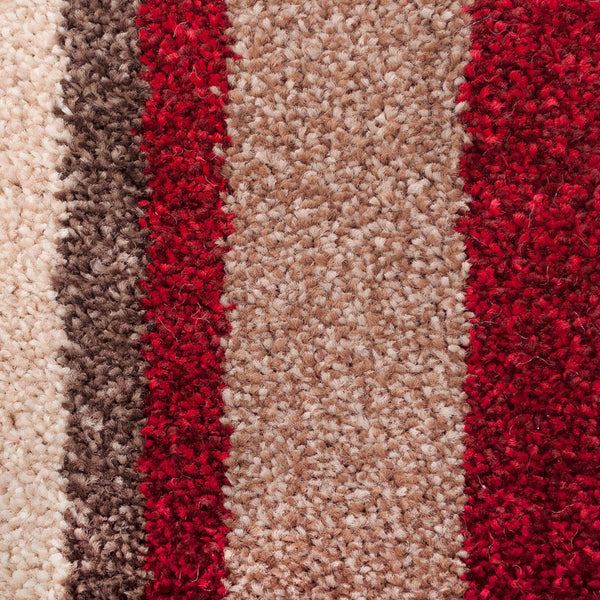 Palm Beach Red 520 4m & 5m Wide Striped Carpet | Buy Striped 4m & 5m ...