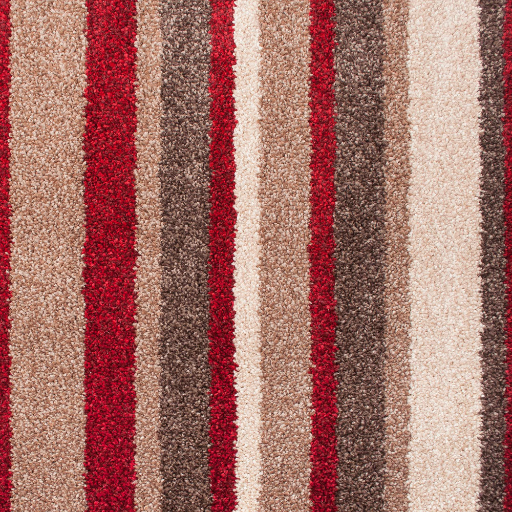 Palm Beach Red 520 4m & 5m Wide Striped Carpet | Buy Striped 4m & 5m ...