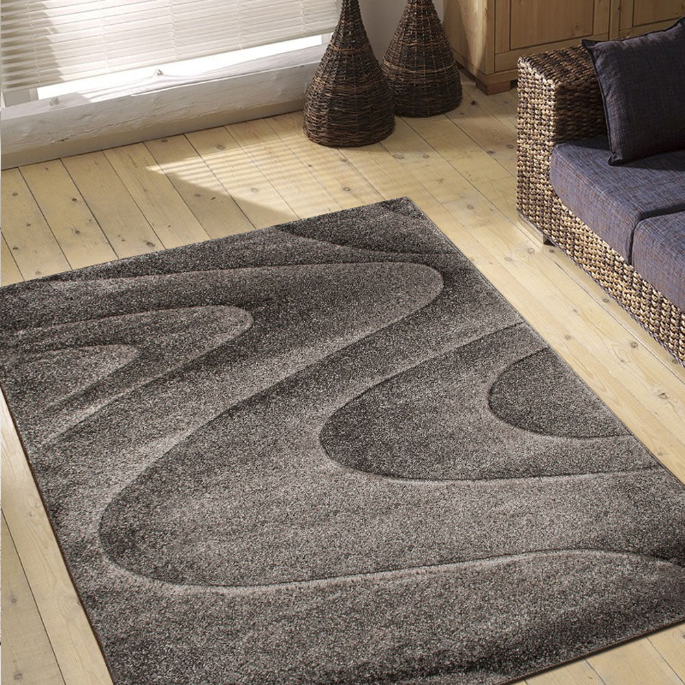 Dark Grey Swirl Pattern Delhi Rug | Buy Delhi Rugs Online ...
