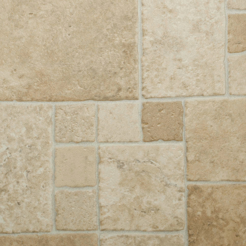 Toucan 535 Atlas Vinyl Flooring | Buy Beige Random Tile Effect Lino ...