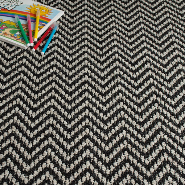 Black & White Aztec Herringbone Carpet | Cheap Loop Carpets Online ...