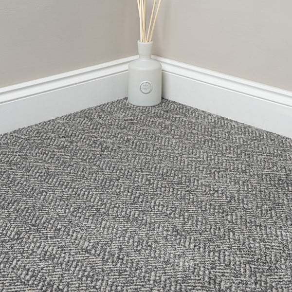 Herringbone Steel Illusion Wilton Carpet | Wovenback | Online Carpets