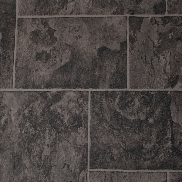 Rustic Slate Dark Black Vinyl Flooring | Buy Tile Vinyl Flooring Lino ...