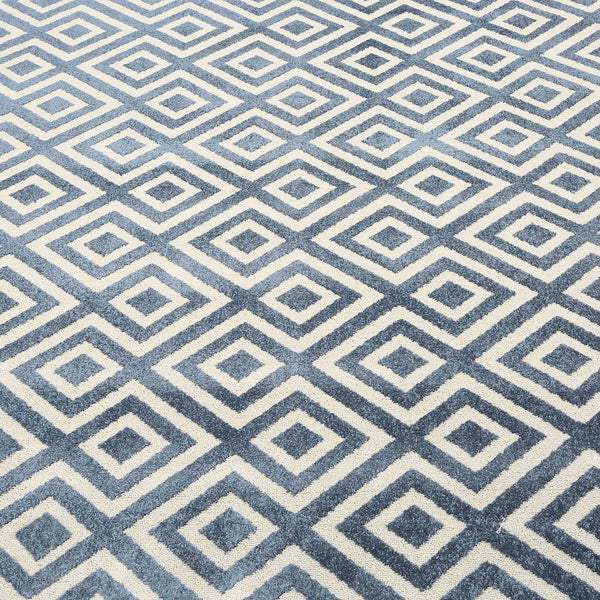 Blue & Cream Diamond Structura Carpet | Buy Patterned Carpets Online ...